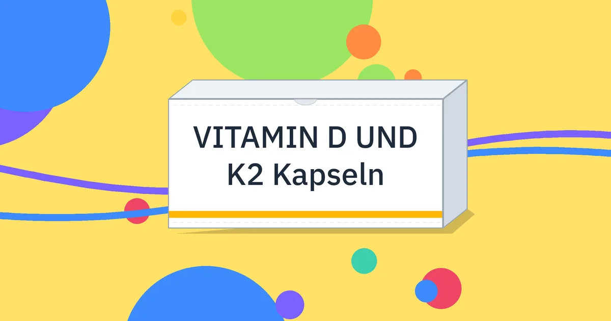 Symbolbild: Packung mit der Aufschrift VITAMIN D UND K2 Kapseln (PZN 11559070) – Verfügbarkeit und Bezug in Apotheken in Frankfurt am Main