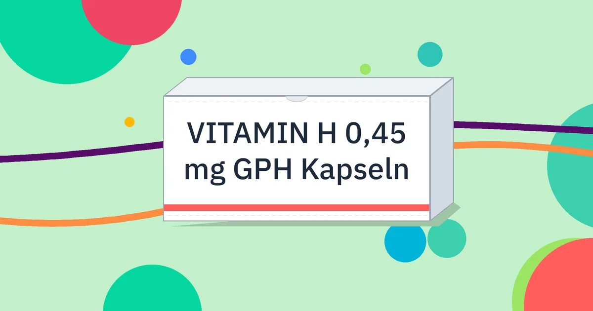 Symbolbild: Packung mit der Aufschrift VITAMIN H 0,45 mg GPH Kapseln (PZN 09749679) – Verfügbarkeit und Bezug in Apotheken in Frankfurt am Main