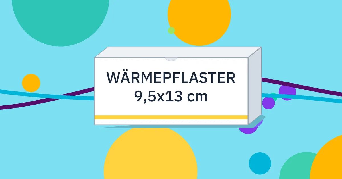 Symbolbild: Packung mit der Aufschrift WÄRMEPFLASTER 9,5x13 cm (PZN 15249337) – Verfügbarkeit und Bezug in Apotheken in Frankfurt am Main