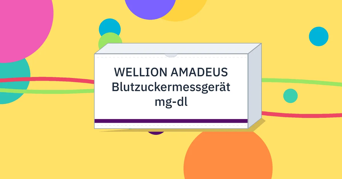 Symbolbild: Packung mit der Aufschrift WELLION AMADEUS Blutzuckermessgerät mg-dl (PZN 19776447) – Verfügbarkeit und Bezug in Apotheken in Frankfurt am Main
