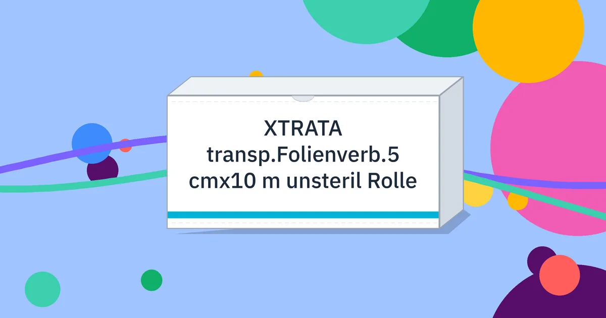 Symbolbild: Packung mit der Aufschrift XTRATA transp.Folienverb.5 cmx10 m unsteril Rolle (PZN 16905654) – Verfügbarkeit und Bezug in Apotheken in Frankfurt am Main