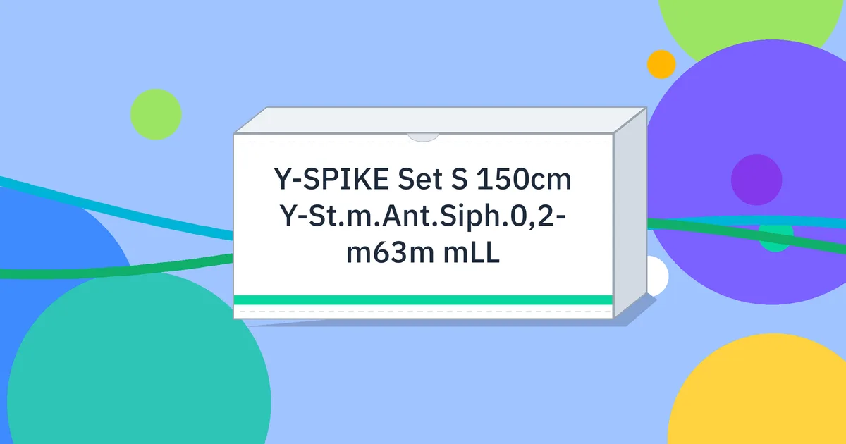 Symbolbild: Packung mit der Aufschrift Y-SPIKE Set S 150cm Y-St.m.Ant.Siph.0,2-m63m mLL (PZN 17865477) – Verfügbarkeit und Bezug in Apotheken in Frankfurt am Main