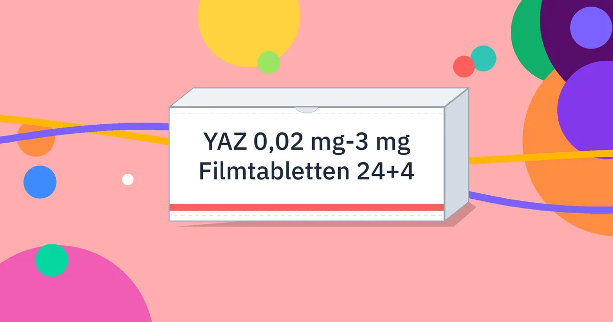 Symbolbild: Packung mit der Aufschrift YAZ 0,02 mg-3 mg Filmtabletten 24+4 (PZN 06682207) – Verfügbarkeit und Bezug in Apotheken in Frankfurt am Main