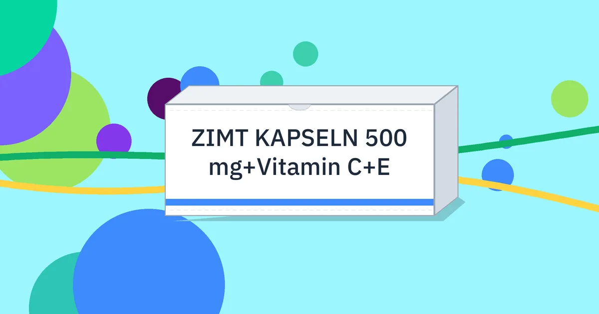 Symbolbild: Packung mit der Aufschrift ZIMT KAPSELN 500 mg+Vitamin C+E (PZN 03884672) – Verfügbarkeit und Bezug in Apotheken in Frankfurt am Main