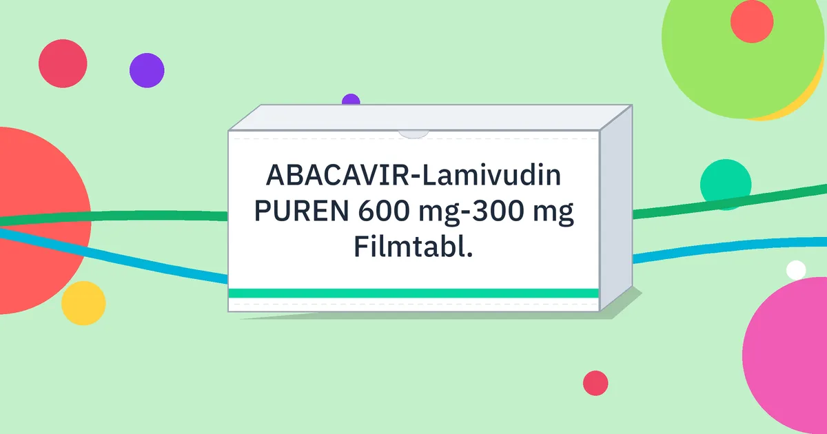 Symbolbild: Packung mit der Aufschrift ABACAVIR-Lamivudin PUREN 600 mg-300 mg Filmtabl. (PZN 15433029) – Verfügbarkeit und Bezug in Apotheken in Frankfurt am Main