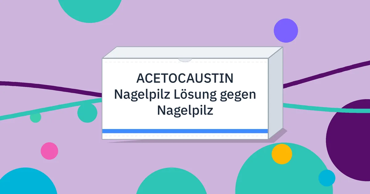 Symbolbild: Packung mit der Aufschrift ACETOCAUSTIN Nagelpilz Lösung gegen Nagelpilz (PZN 20333502) – Verfügbarkeit und Bezug in Apotheken in Frankfurt am Main