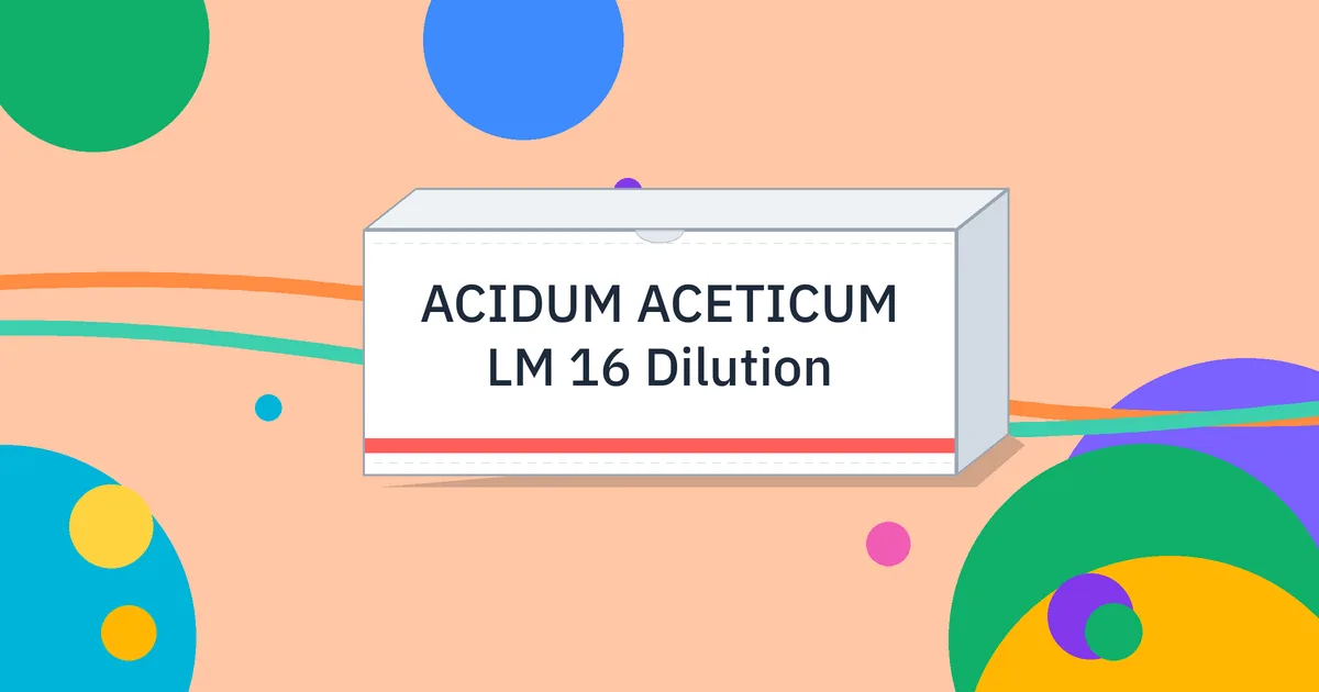 Symbolbild: Packung mit der Aufschrift ACIDUM ACETICUM LM 16 Dilution (PZN 13267035) – Verfügbarkeit und Bezug in Apotheken in Frankfurt am Main