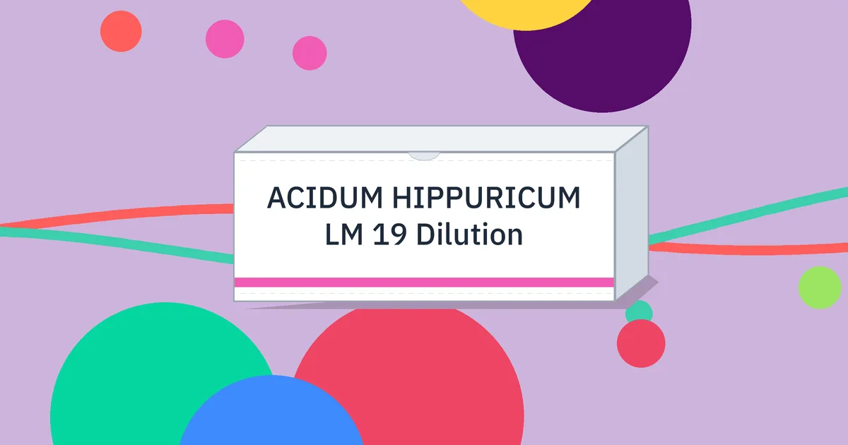 Symbolbild: Packung mit der Aufschrift ACIDUM HIPPURICUM LM 19 Dilution (PZN 13277565) – Verfügbarkeit und Bezug in Apotheken in Frankfurt am Main