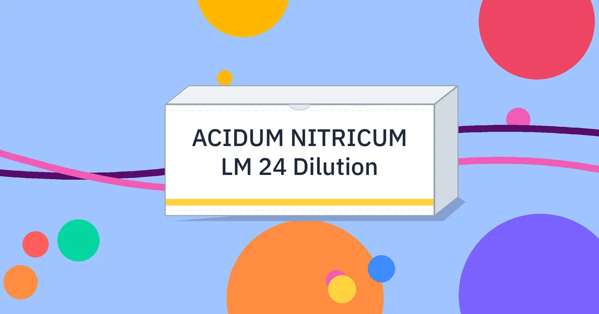 Symbolbild: Packung mit der Aufschrift ACIDUM NITRICUM LM 24 Dilution (PZN 12752917) – Verfügbarkeit und Bezug in Apotheken in Frankfurt am Main