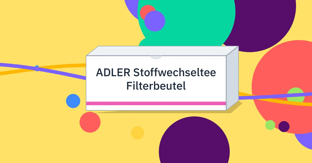 Symbolbild: Packung mit der Aufschrift ADLER Stoffwechseltee Filterbeutel (PZN 12545331) – Verfügbarkeit und Bezug in Apotheken in Frankfurt am Main