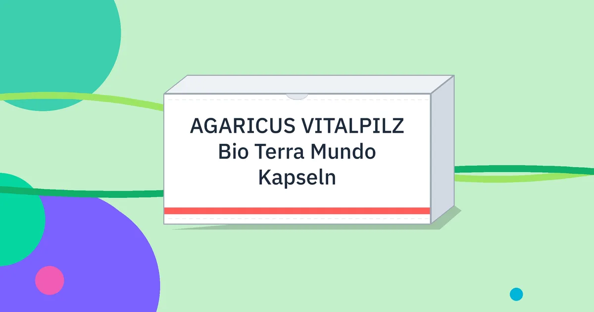 Symbolbild: Packung mit der Aufschrift AGARICUS VITALPILZ Bio Terra Mundo Kapseln (PZN 06581268) – Verfügbarkeit und Bezug in Apotheken in Frankfurt am Main