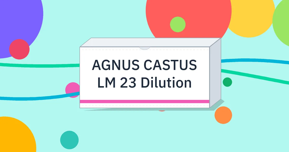 Symbolbild: Packung mit der Aufschrift AGNUS CASTUS LM 23 Dilution (PZN 13305422) – Verfügbarkeit und Bezug in Apotheken in Frankfurt am Main