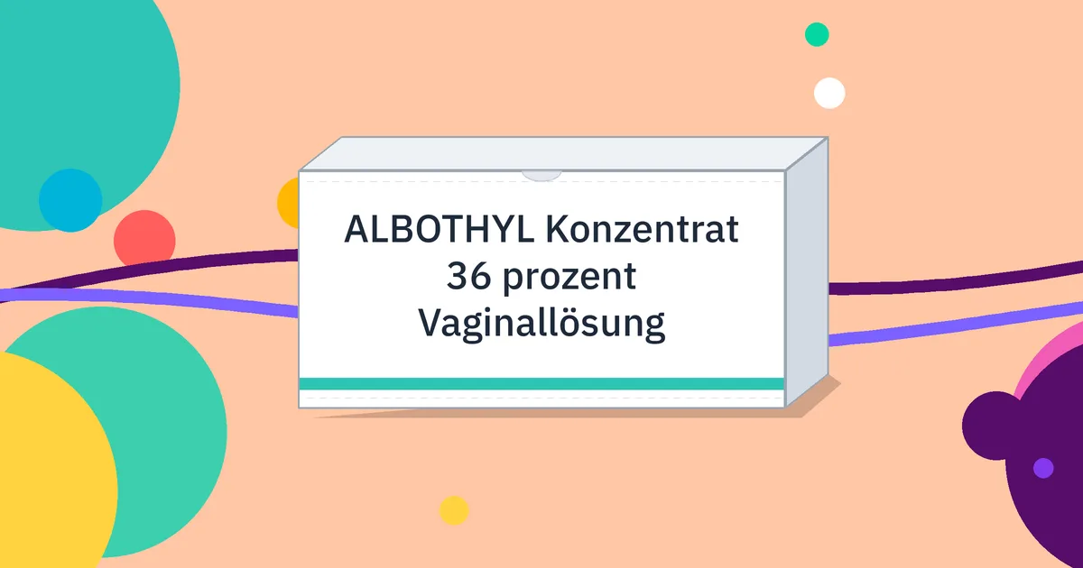 Symbolbild: Packung mit der Aufschrift ALBOTHYL Konzentrat 36 prozent Vaginallösung (PZN 00023923) – Verfügbarkeit und Bezug in Apotheken in Frankfurt am Main