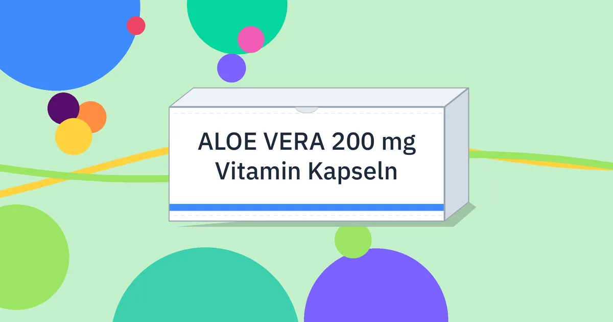 Symbolbild: Packung mit der Aufschrift ALOE VERA 200 mg Vitamin Kapseln (PZN 03658154) – Verfügbarkeit und Bezug in Apotheken in Frankfurt am Main
