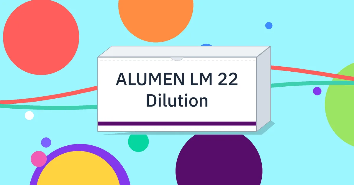 Symbolbild: Packung mit der Aufschrift ALUMEN LM 22 Dilution (PZN 12758133) – Verfügbarkeit und Bezug in Apotheken in Frankfurt am Main