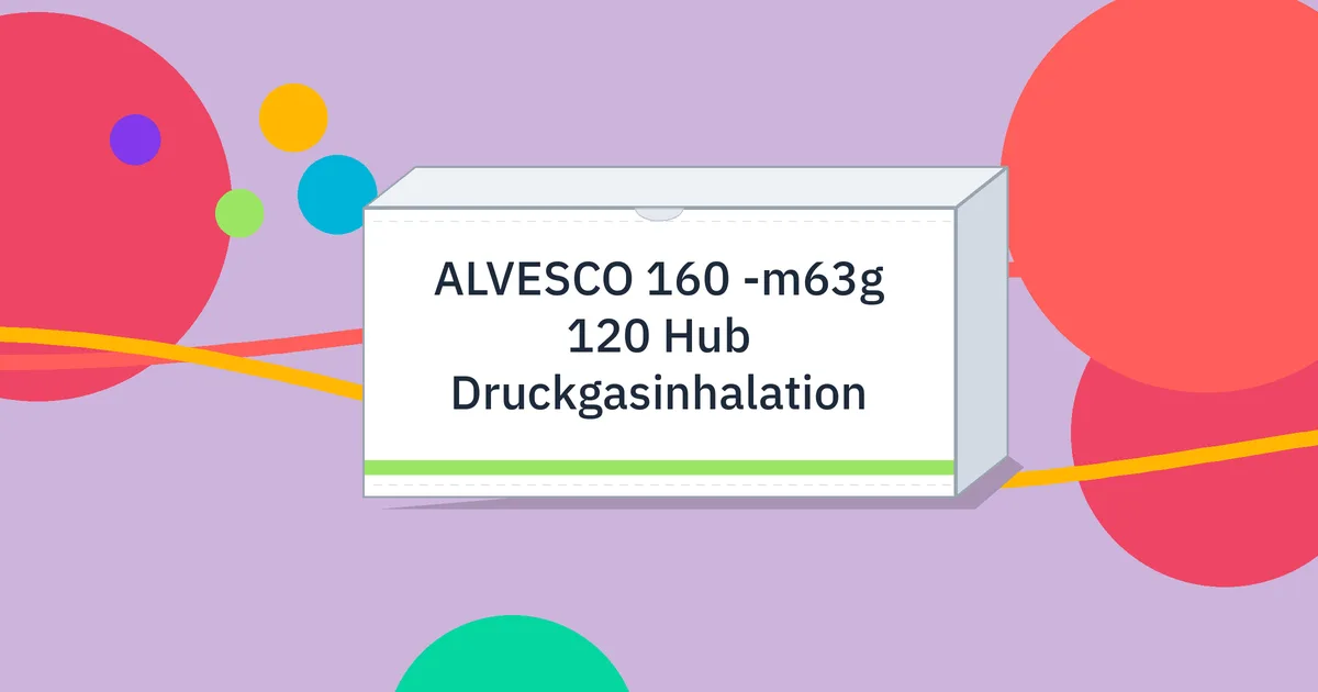 Symbolbild: Packung mit der Aufschrift ALVESCO 160 -m63g 120 Hub Druckgasinhalation (PZN 03418958) – Verfügbarkeit und Bezug in Apotheken in Frankfurt am Main