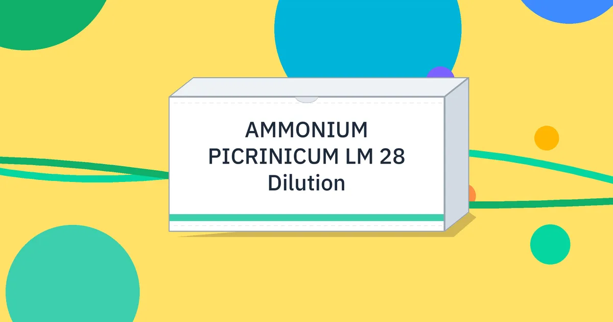 Symbolbild: Packung mit der Aufschrift AMMONIUM PICRINICUM LM 28 Dilution (PZN 13322923) – Verfügbarkeit und Bezug in Apotheken in Frankfurt am Main