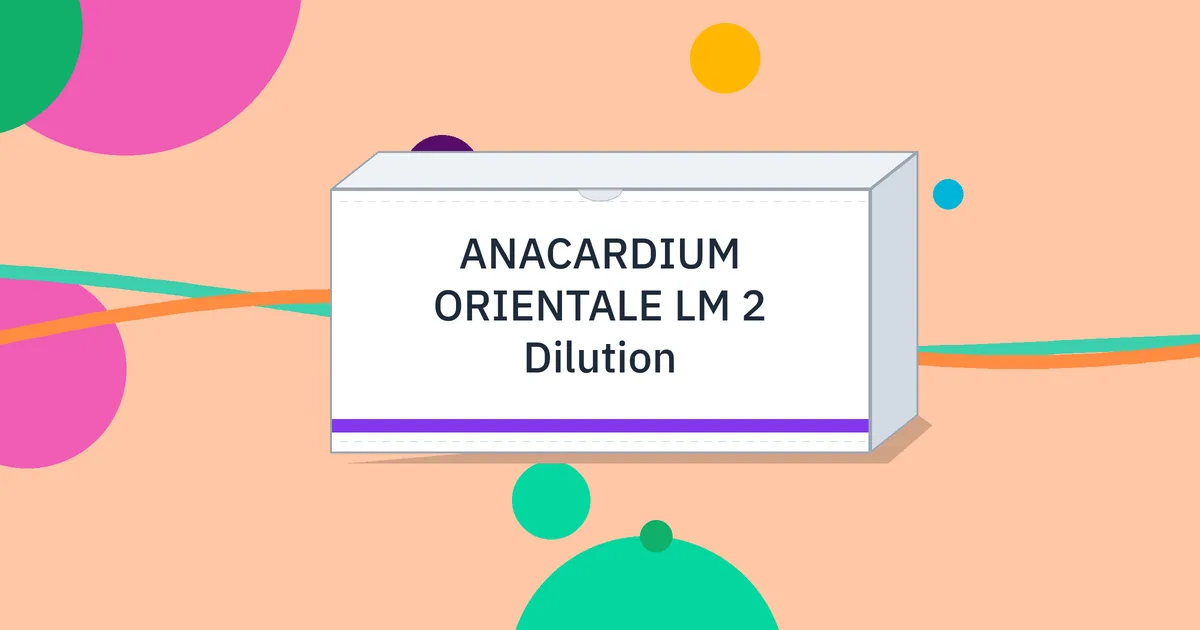 Symbolbild: Packung mit der Aufschrift ANACARDIUM ORIENTALE LM 2 Dilution (PZN 12761862) – Verfügbarkeit und Bezug in Apotheken in Frankfurt am Main