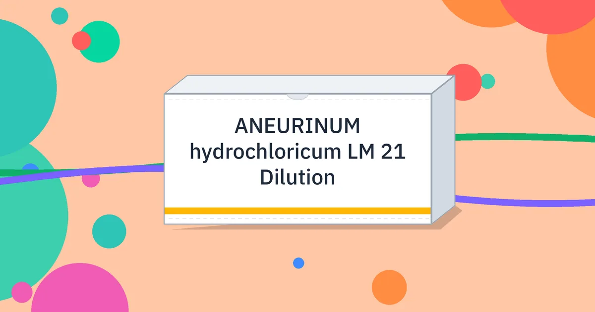 Symbolbild: Packung mit der Aufschrift ANEURINUM hydrochloricum LM 21 Dilution (PZN 13367624) – Verfügbarkeit und Bezug in Apotheken in Frankfurt am Main