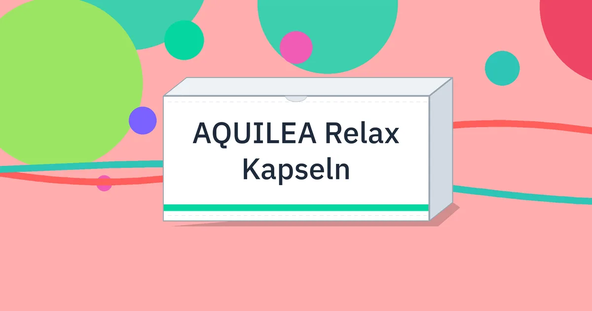 Symbolbild: Packung mit der Aufschrift AQUILEA Relax Kapseln (PZN 17395729) – Verfügbarkeit und Bezug in Apotheken in Frankfurt am Main