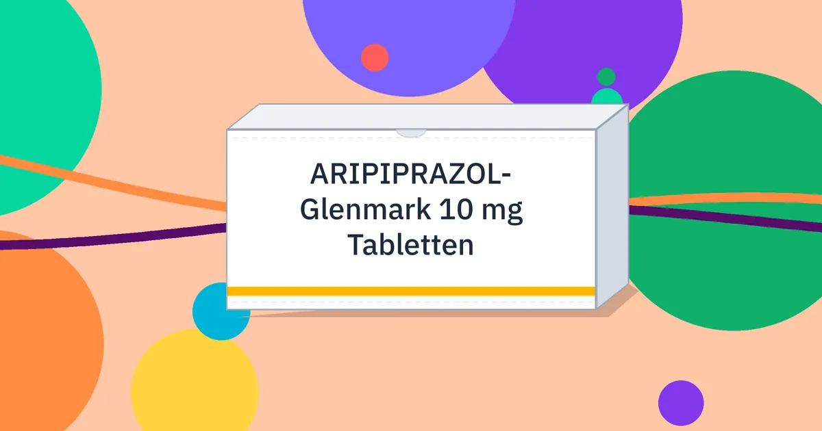 Symbolbild: Packung mit der Aufschrift ARIPIPRAZOL-Glenmark 10 mg Tabletten (PZN 17279058) – Verfügbarkeit und Bezug in Apotheken in Frankfurt am Main