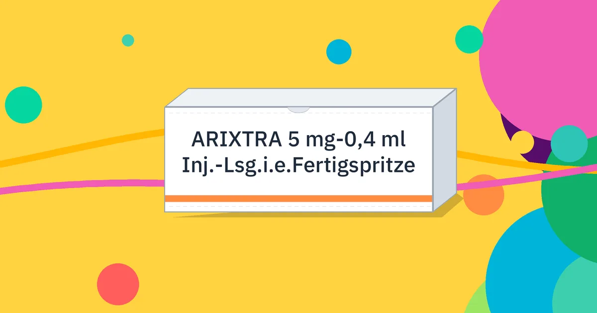 Symbolbild: Packung mit der Aufschrift ARIXTRA 5 mg-0,4 ml Inj.-Lsg.i.e.Fertigspritze (PZN 11162473) – Verfügbarkeit und Bezug in Apotheken in Frankfurt am Main