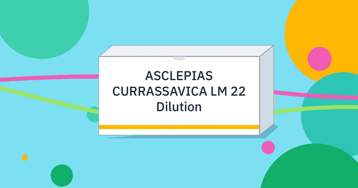 Symbolbild: Packung mit der Aufschrift ASCLEPIAS CURRASSAVICA LM 22 Dilution (PZN 13400304) – Verfügbarkeit und Bezug in Apotheken in Frankfurt am Main