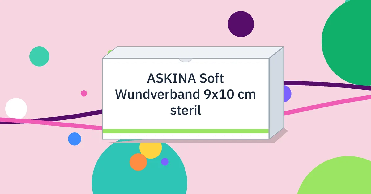 Symbolbild: Packung mit der Aufschrift ASKINA Soft Wundverband 9x10 cm steril (PZN 07523959) – Verfügbarkeit und Bezug in Apotheken in Frankfurt am Main