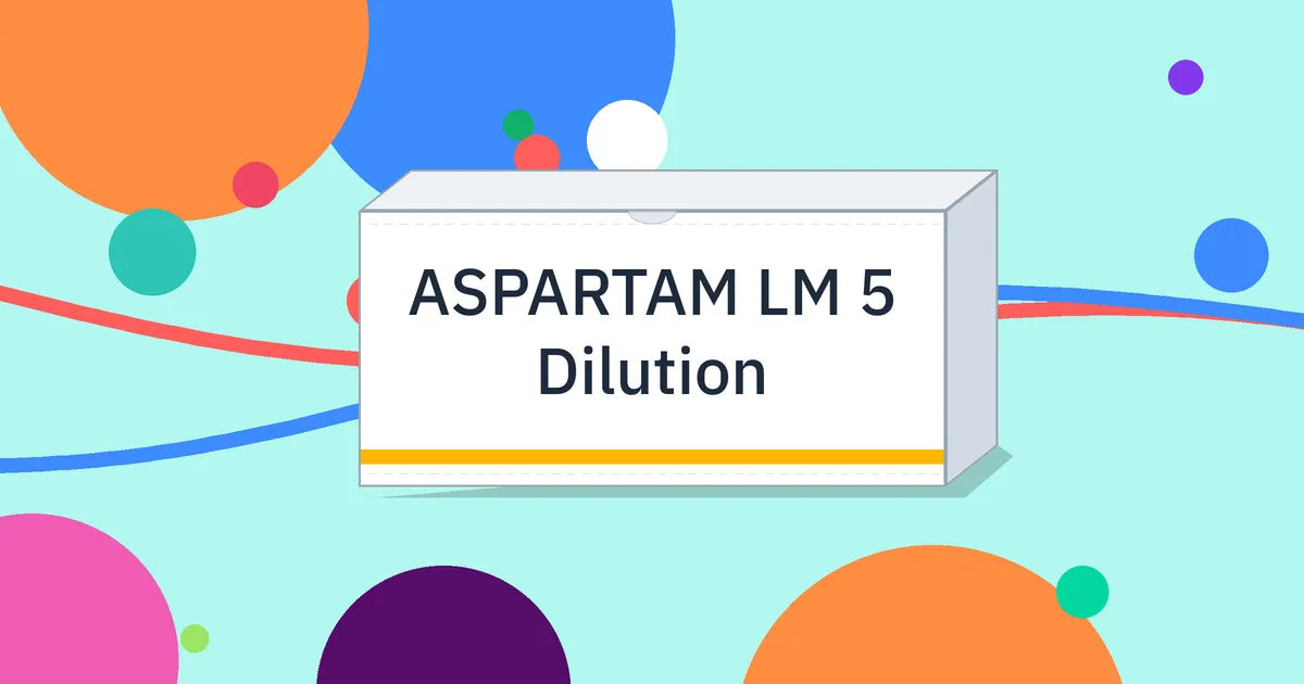Symbolbild: Packung mit der Aufschrift ASPARTAM LM 5 Dilution (PZN 12781899) – Verfügbarkeit und Bezug in Apotheken in Frankfurt am Main