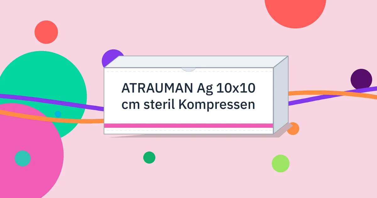 Symbolbild: Packung mit der Aufschrift ATRAUMAN Ag 10x10 cm steril Kompressen (PZN 11299350) – Verfügbarkeit und Bezug in Apotheken in Frankfurt am Main