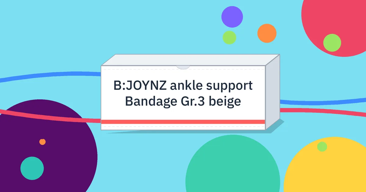 Symbolbild: Packung mit der Aufschrift B:JOYNZ ankle support Bandage Gr.3 beige (PZN 20521675) – Verfügbarkeit und Bezug in Apotheken in Frankfurt am Main