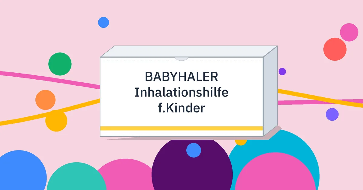 Symbolbild: Packung mit der Aufschrift BABYHALER Inhalationshilfe f.Kinder (PZN 06180233) – Verfügbarkeit und Bezug in Apotheken in Frankfurt am Main