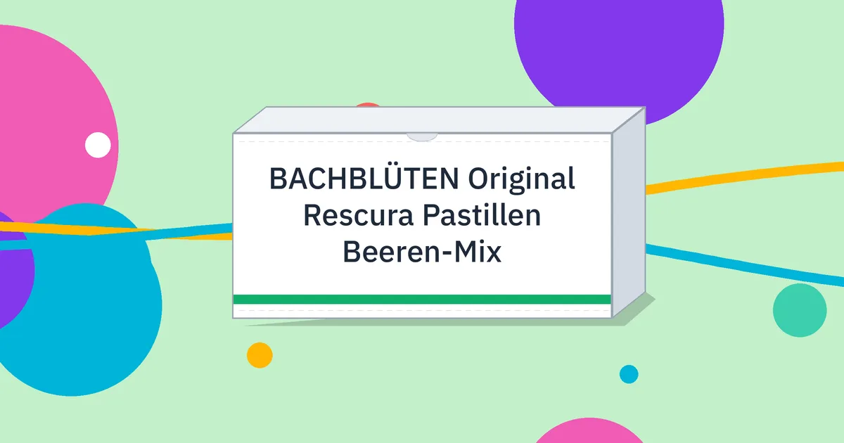Symbolbild: Packung mit der Aufschrift BACHBLÜTEN Original Rescura Pastillen Beeren-Mix (PZN 19096385) – Verfügbarkeit und Bezug in Apotheken in Frankfurt am Main