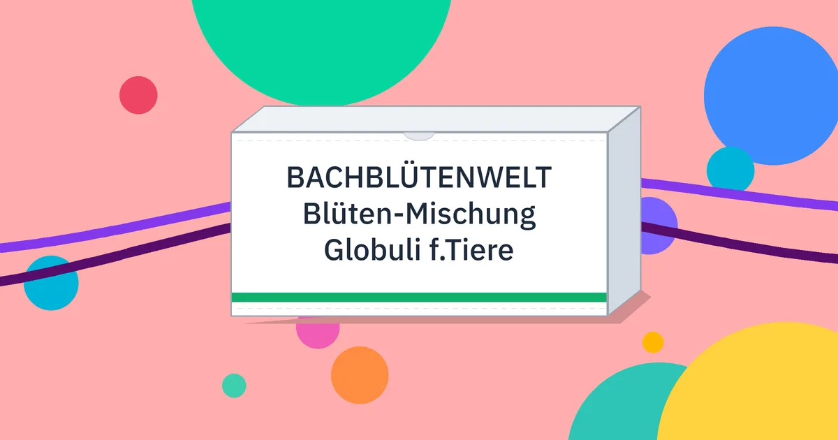 Symbolbild: Packung mit der Aufschrift BACHBLÜTENWELT Blüten-Mischung Globuli f.Tiere (PZN 17866821) – Verfügbarkeit und Bezug in Apotheken in Frankfurt am Main