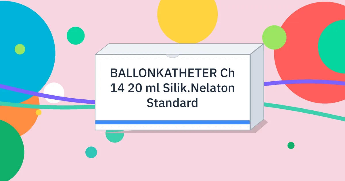 Symbolbild: Packung mit der Aufschrift BALLONKATHETER Ch 14 20 ml Silik.Nelaton Standard (PZN 04937896) – Verfügbarkeit und Bezug in Apotheken in Frankfurt am Main
