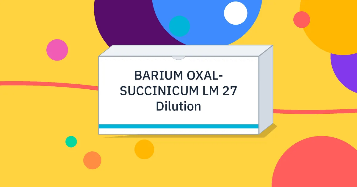 Symbolbild: Packung mit der Aufschrift BARIUM OXAL-SUCCINICUM LM 27 Dilution (PZN 13378763) – Verfügbarkeit und Bezug in Apotheken in Frankfurt am Main
