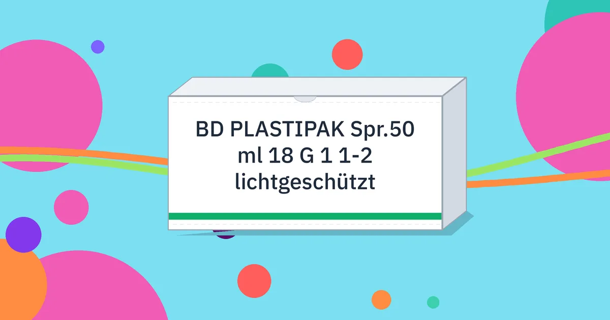 Symbolbild: Packung mit der Aufschrift BD PLASTIPAK Spr.50 ml 18 G 1 1-2 lichtgeschützt (PZN 14352671) – Verfügbarkeit und Bezug in Apotheken in Frankfurt am Main
