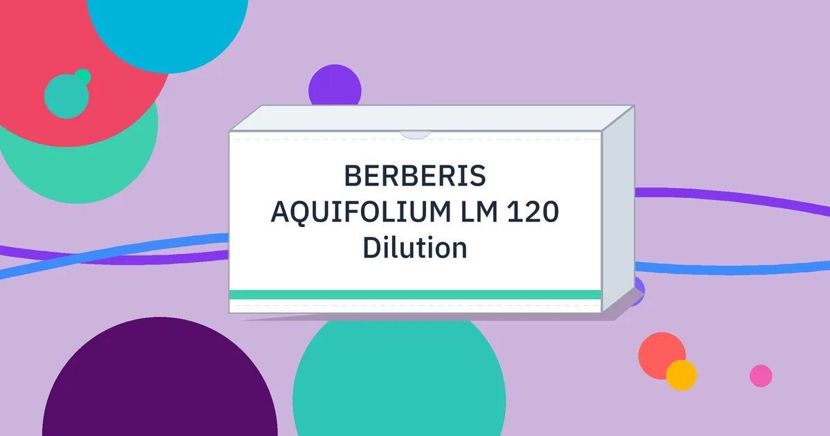 Symbolbild: Packung mit der Aufschrift BERBERIS AQUIFOLIUM LM 120 Dilution (PZN 13383847) – Verfügbarkeit und Bezug in Apotheken in Frankfurt am Main