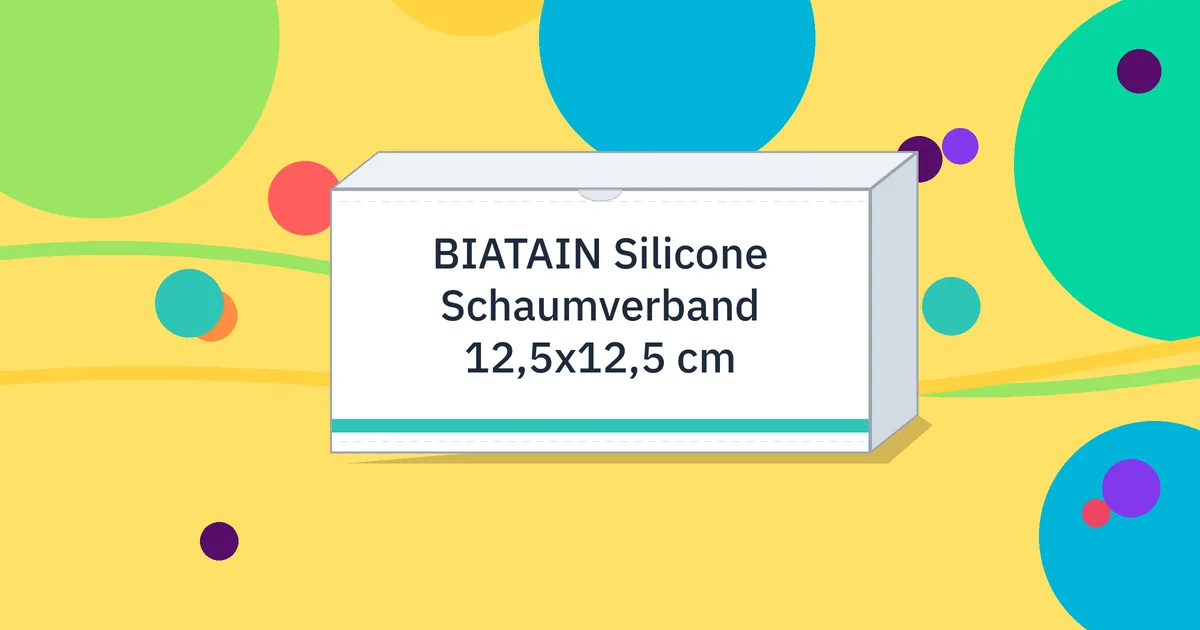 Symbolbild: Packung mit der Aufschrift BIATAIN Silicone Schaumverband 12,5x12,5 cm (PZN 03879702) – Verfügbarkeit und Bezug in Apotheken in Frankfurt am Main