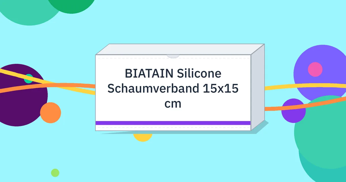 Symbolbild: Packung mit der Aufschrift BIATAIN Silicone Schaumverband 15x15 cm (PZN 18125475) – Verfügbarkeit und Bezug in Apotheken in Frankfurt am Main