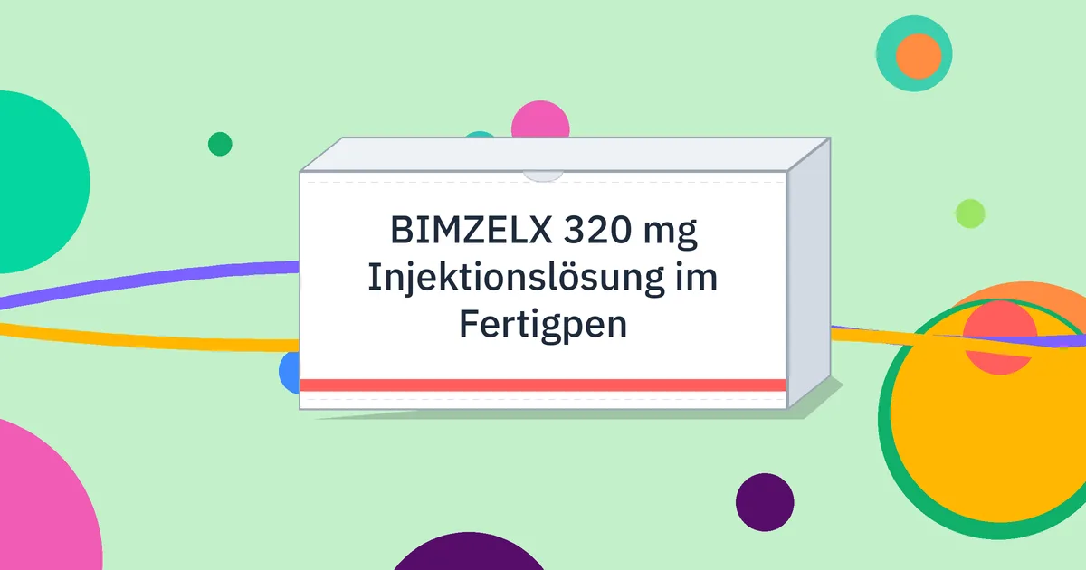 Symbolbild: Packung mit der Aufschrift BIMZELX 320 mg Injektionslösung im Fertigpen (PZN 19977625) – Verfügbarkeit und Bezug in Apotheken in Frankfurt am Main