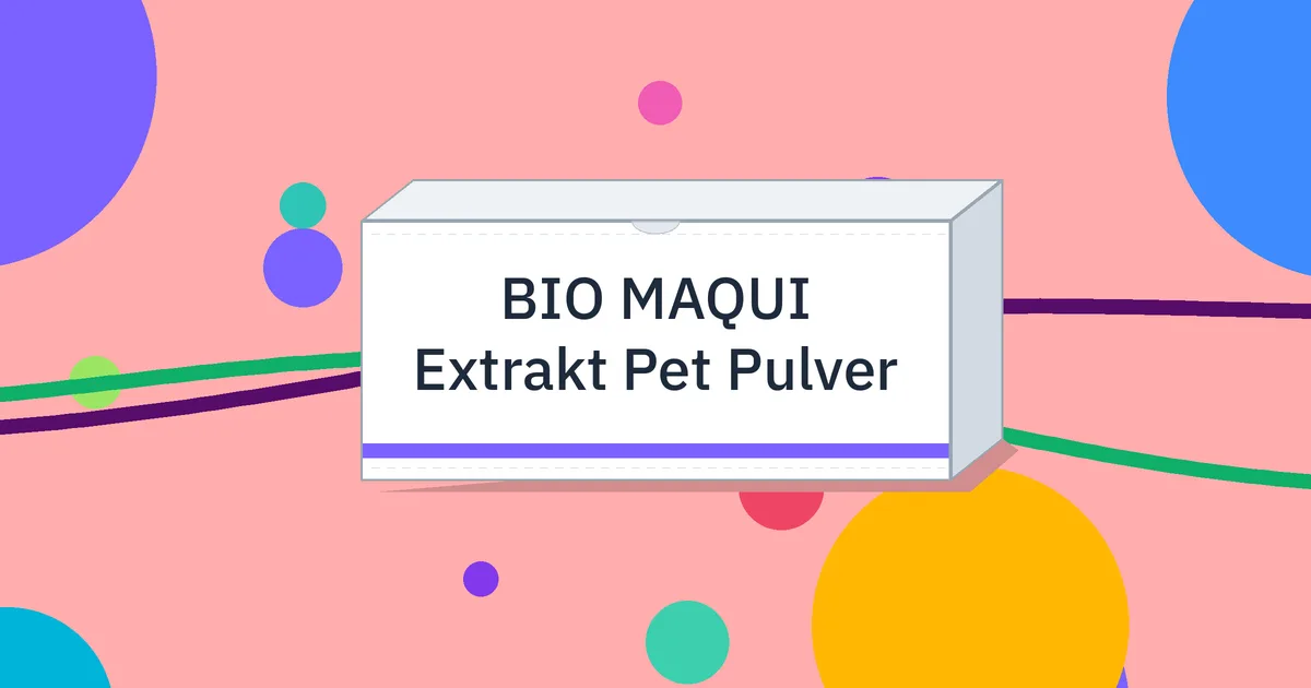 Symbolbild: Packung mit der Aufschrift BIO MAQUI Extrakt Pet Pulver (PZN 09462883) – Verfügbarkeit und Bezug in Apotheken in Frankfurt am Main
