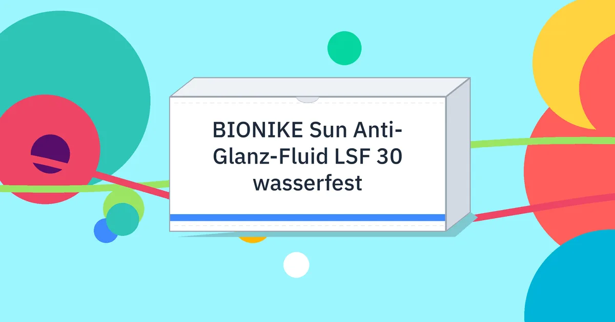Symbolbild: Packung mit der Aufschrift BIONIKE Sun Anti-Glanz-Fluid LSF 30 wasserfest (PZN 12649734) – Verfügbarkeit und Bezug in Apotheken in Frankfurt am Main