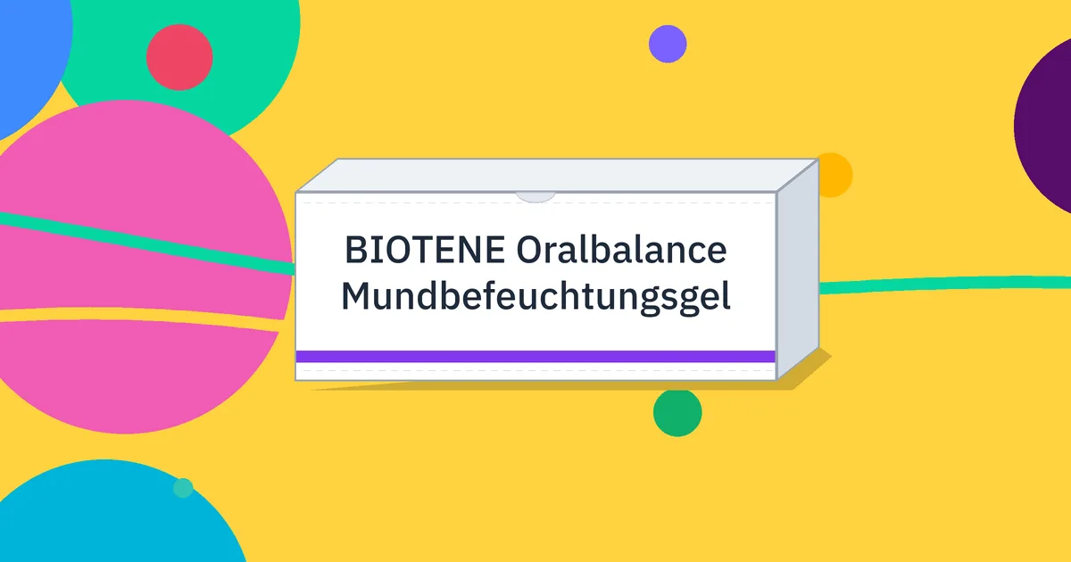Symbolbild: Packung mit der Aufschrift BIOTENE Oralbalance Mundbefeuchtungsgel (PZN 03820198) – Verfügbarkeit und Bezug in Apotheken in Frankfurt am Main