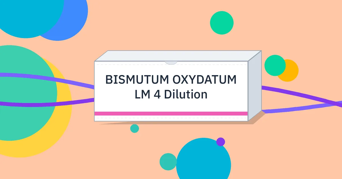 Symbolbild: Packung mit der Aufschrift BISMUTUM OXYDATUM LM 4 Dilution (PZN 13387621) – Verfügbarkeit und Bezug in Apotheken in Frankfurt am Main