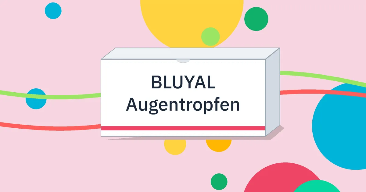 Symbolbild: Packung mit der Aufschrift BLUYAL Augentropfen (PZN 02421295) – Verfügbarkeit und Bezug in Apotheken in Frankfurt am Main