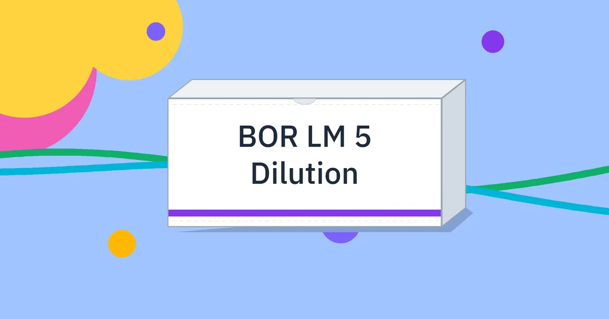 Symbolbild: Packung mit der Aufschrift BOR LM 5 Dilution (PZN 12795588) – Verfügbarkeit und Bezug in Apotheken in Frankfurt am Main