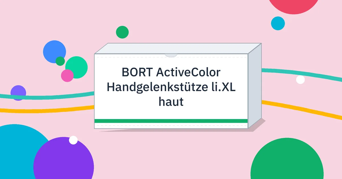 Symbolbild: Packung mit der Aufschrift BORT ActiveColor Handgelenkstütze li.XL haut (PZN 13423989) – Verfügbarkeit und Bezug in Apotheken in Frankfurt am Main
