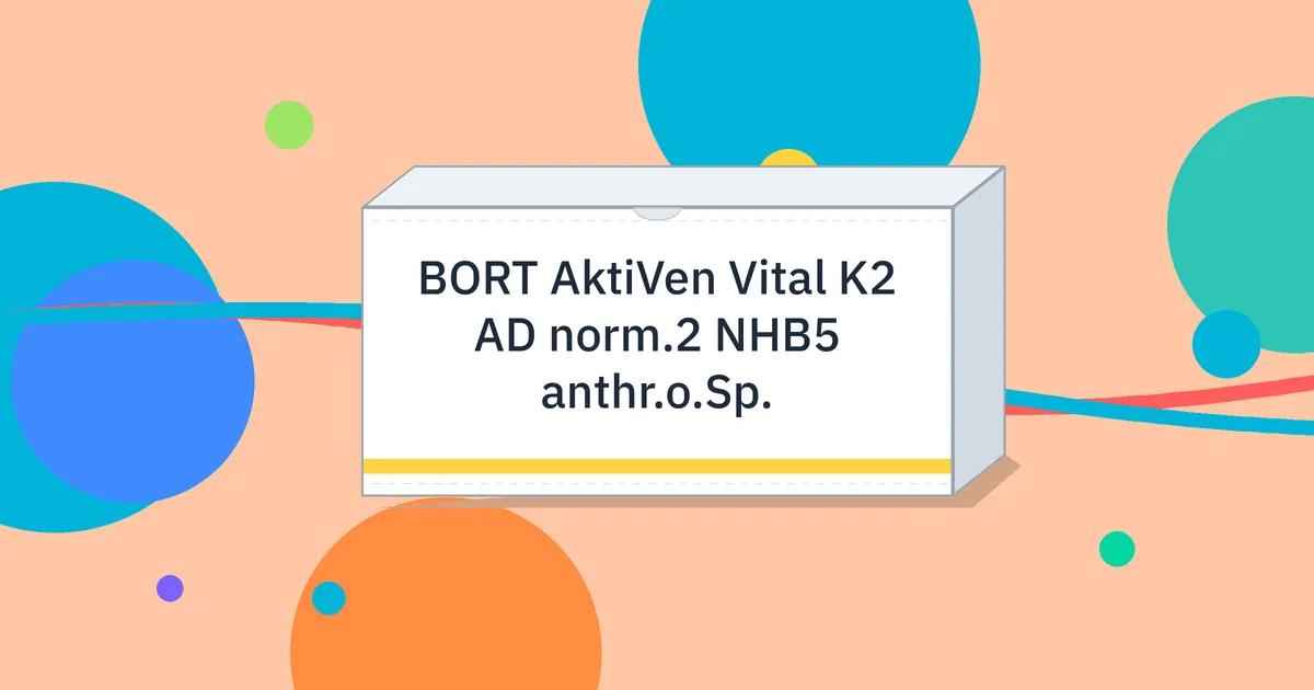 Symbolbild: Packung mit der Aufschrift BORT AktiVen Vital K2 AD norm.2 NHB5 anthr.o.Sp. (PZN 17494839) – Verfügbarkeit und Bezug in Apotheken in Frankfurt am Main