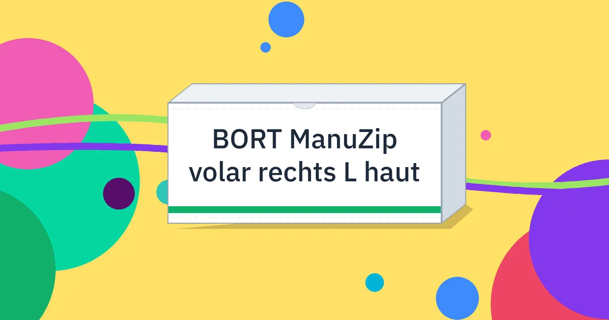 Symbolbild: Packung mit der Aufschrift BORT ManuZip volar rechts L haut (PZN 03808501) – Verfügbarkeit und Bezug in Apotheken in Frankfurt am Main